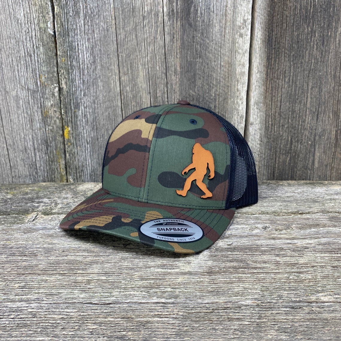Bigfoot Hat | Sasquatch Hat | Leather Patch Hat | Hunters Gift ...