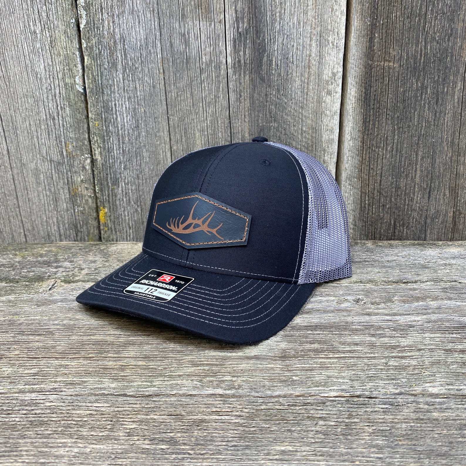 Elk Antler Elk Hunter Leather Patch Hat Hunting Gifts - Etsy