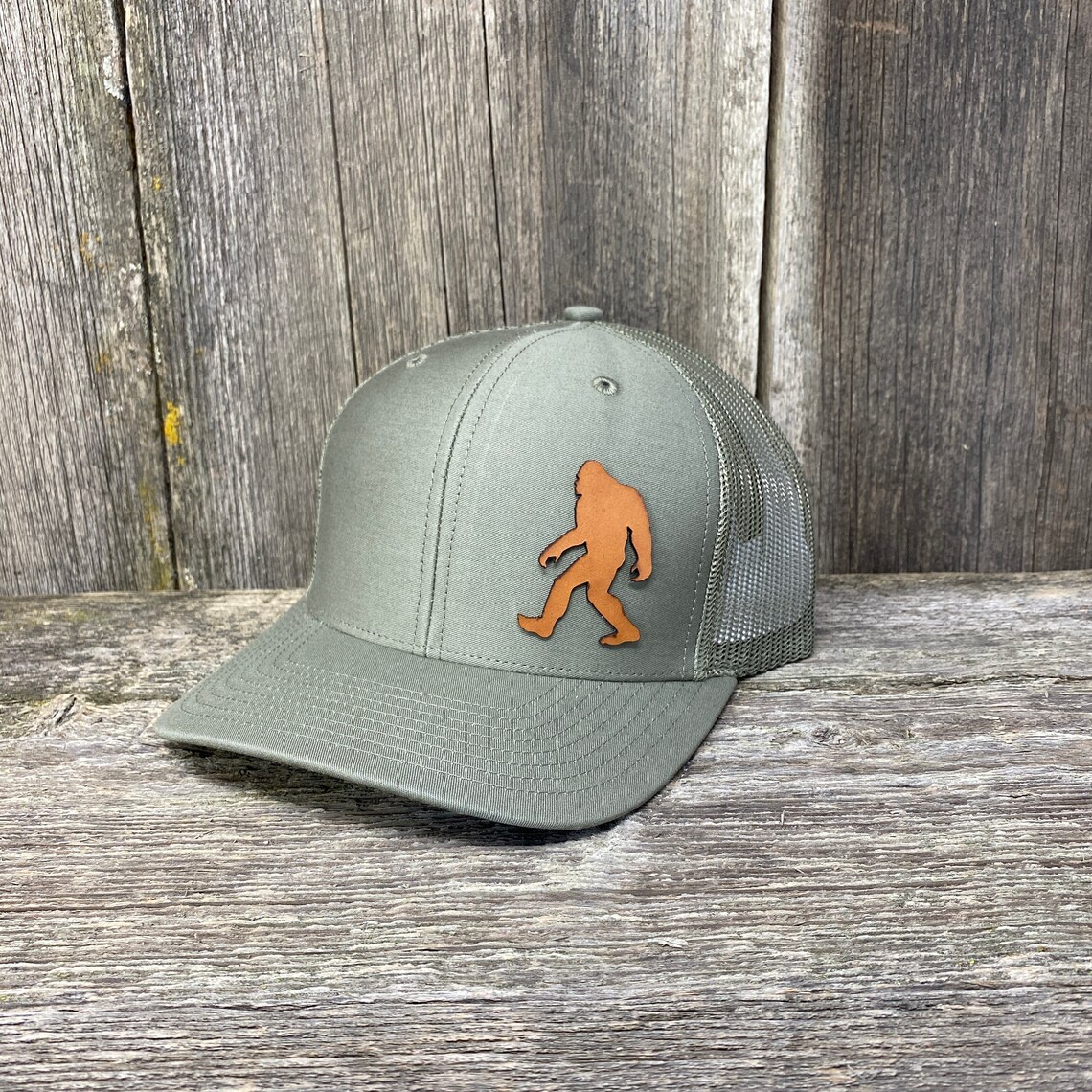 Bigfoot Hat | Sasquatch Hat | Leather Patch Hat | Hunters Gift ...