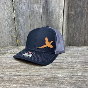Pheasant Hat Bird Hunting Dad Hat Personalized Hat Leather Patch Hats ...