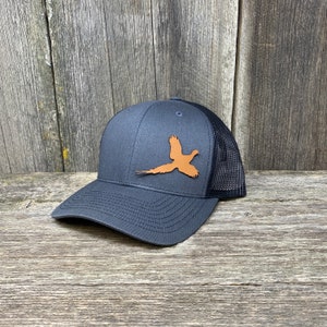 Pheasant Hat Bird Hunting Dad Hat Personalized Hat Leather Patch Hats ...