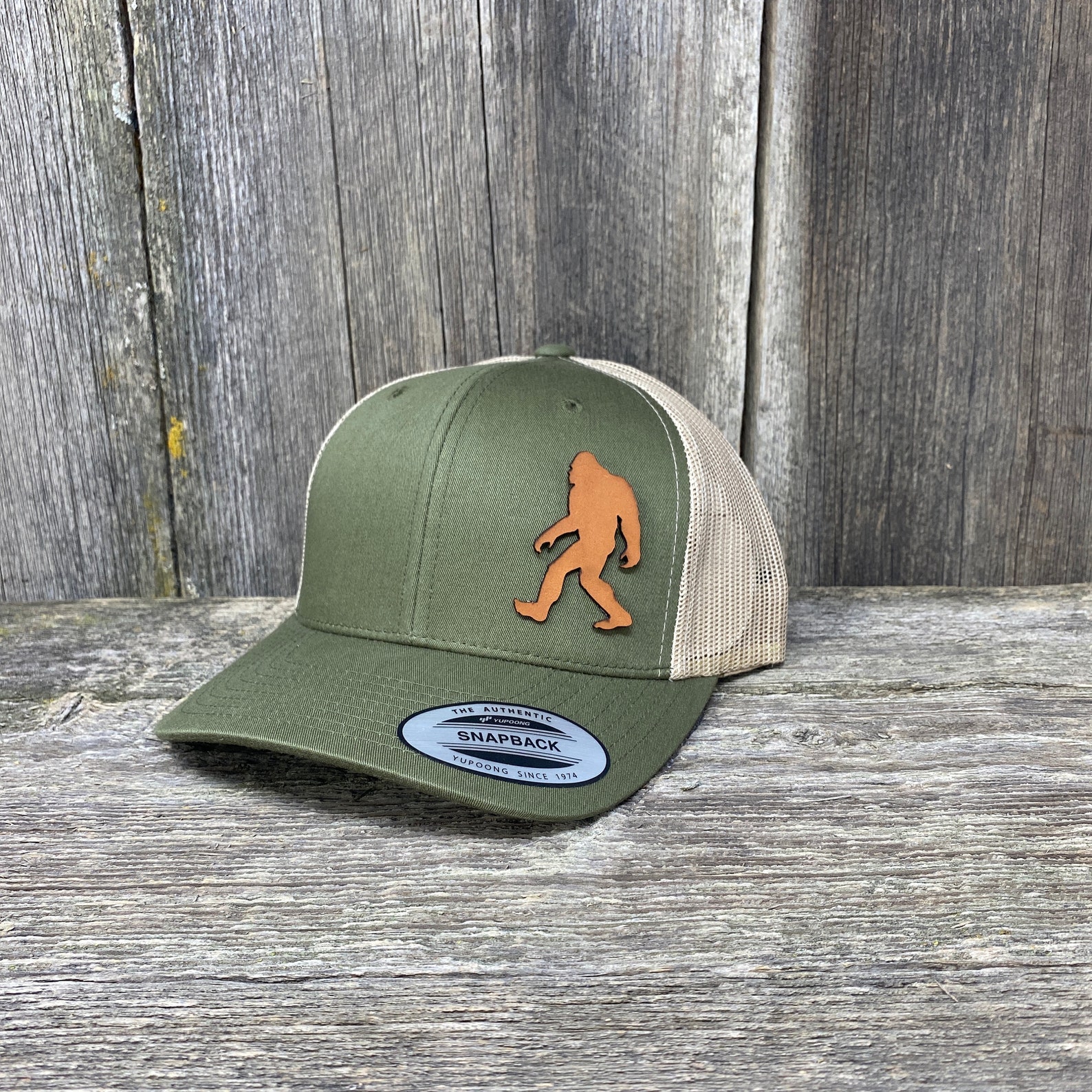 Bigfoot Hat | Sasquatch Hat | Leather Patch Hat | Hunters Gift ...