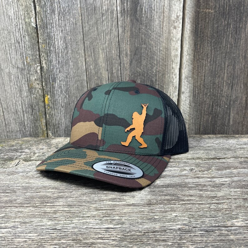 Bigfoot Hat Sasquatch Hat Leather Patch Hat Hunters Gift - Etsy