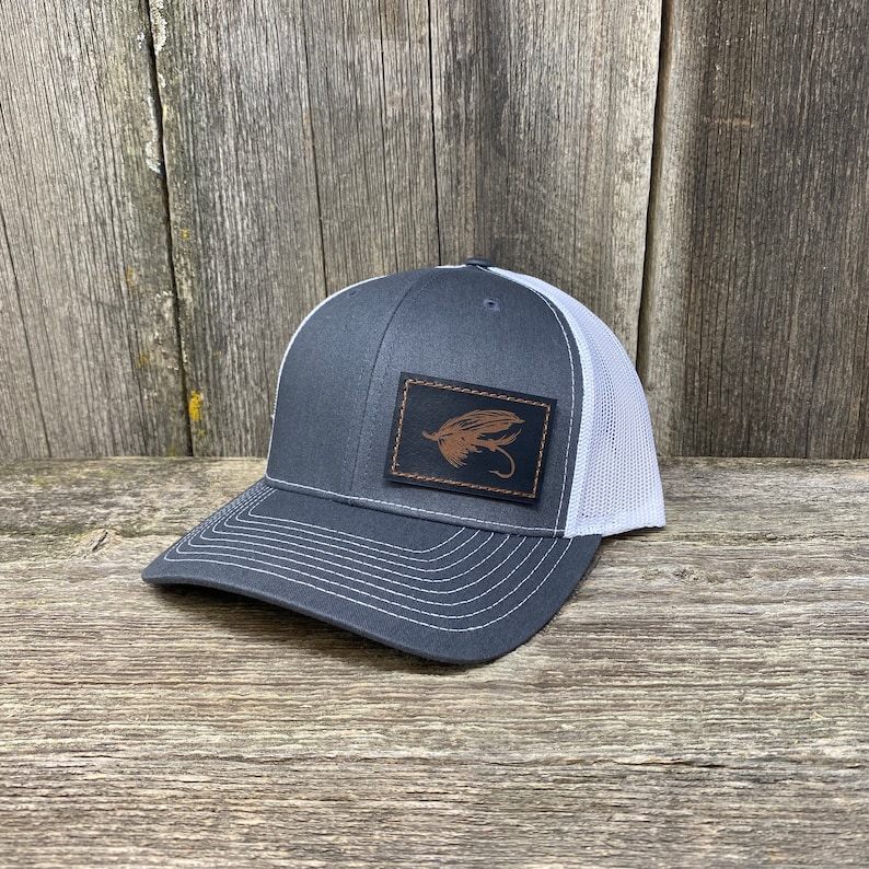 Steelhead | Fishing Hat | Leather Patch Hat | Hunters Gift | Boyfriend ...