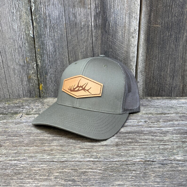 Elk Antler Elk Hunter Leather Patch Hat Hunting Gifts - Etsy