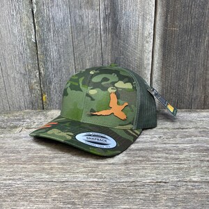 Pheasant Hat Bird Hunting Dad Hat Personalized Hat Leather Patch Hats ...