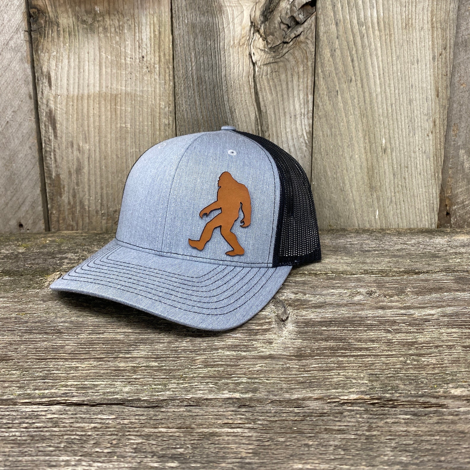 Bigfoot Hat | Sasquatch Hat | Leather Patch Hat | Hunters Gift ...