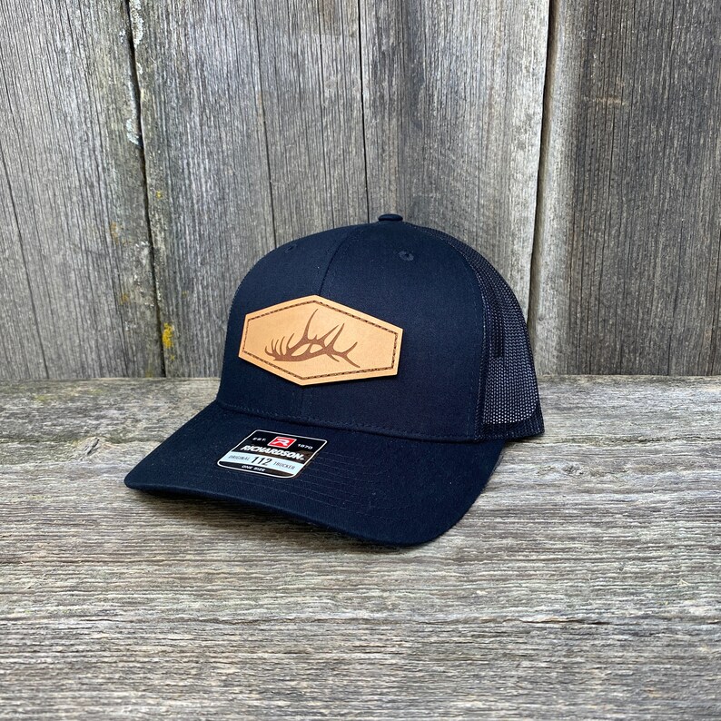 Elk Antler Elk Hunter Leather Patch Hat Hunting Gifts - Etsy