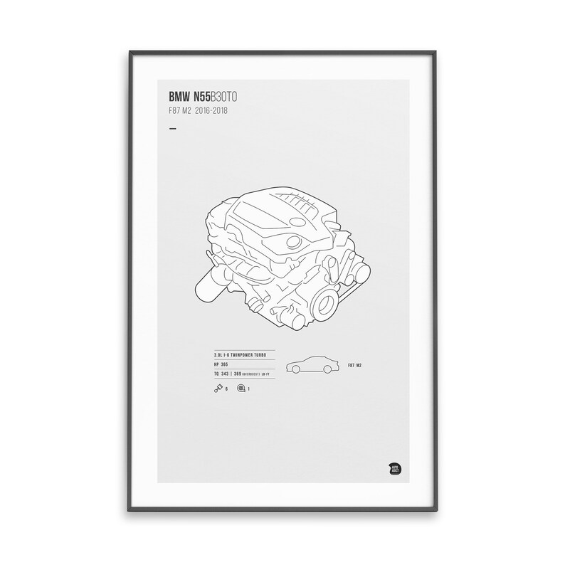 BMW M2 Engine Print【f87 M2 - N55】 - Etsy