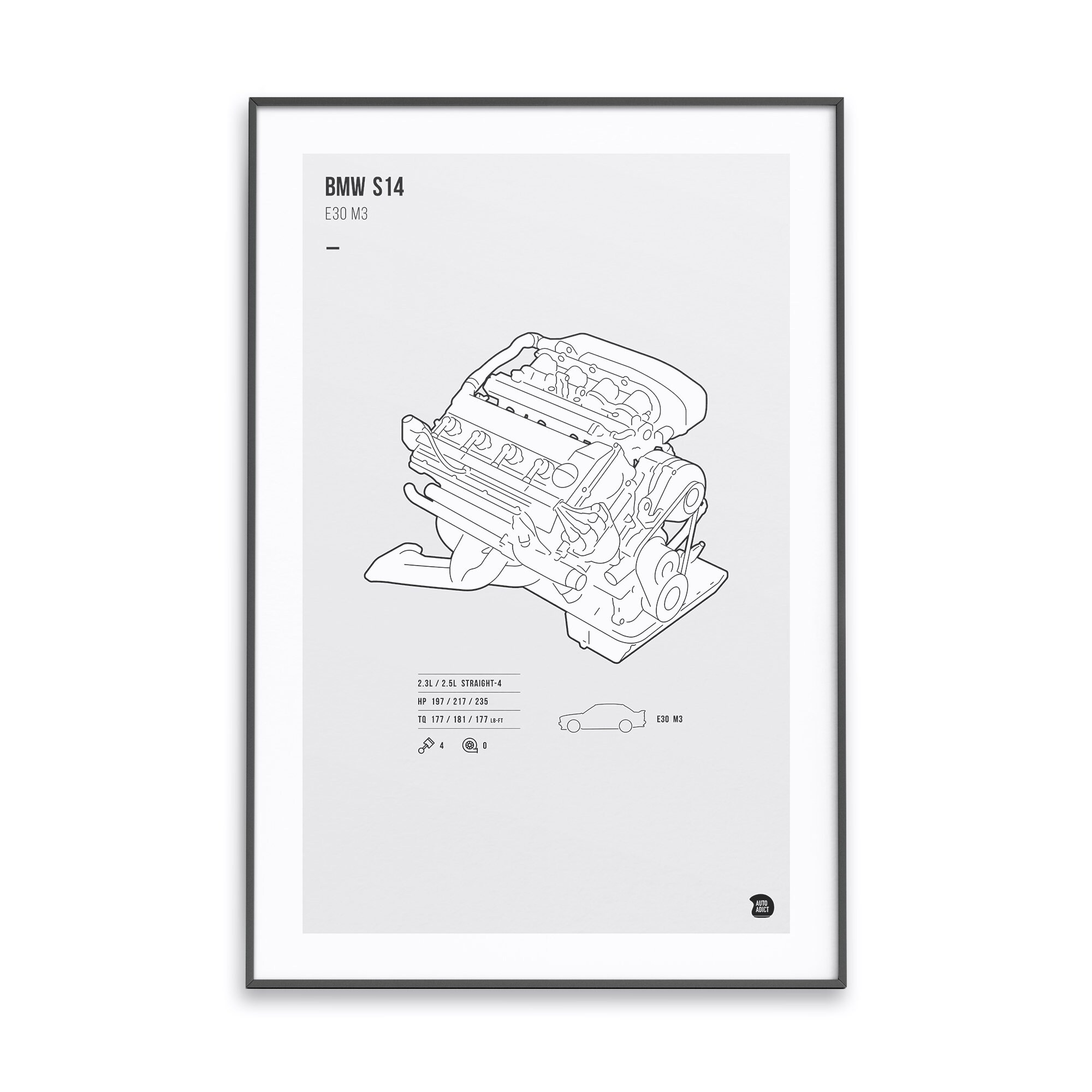 BMW M3 Engine Print【e30 M3 - S14】 - Etsy