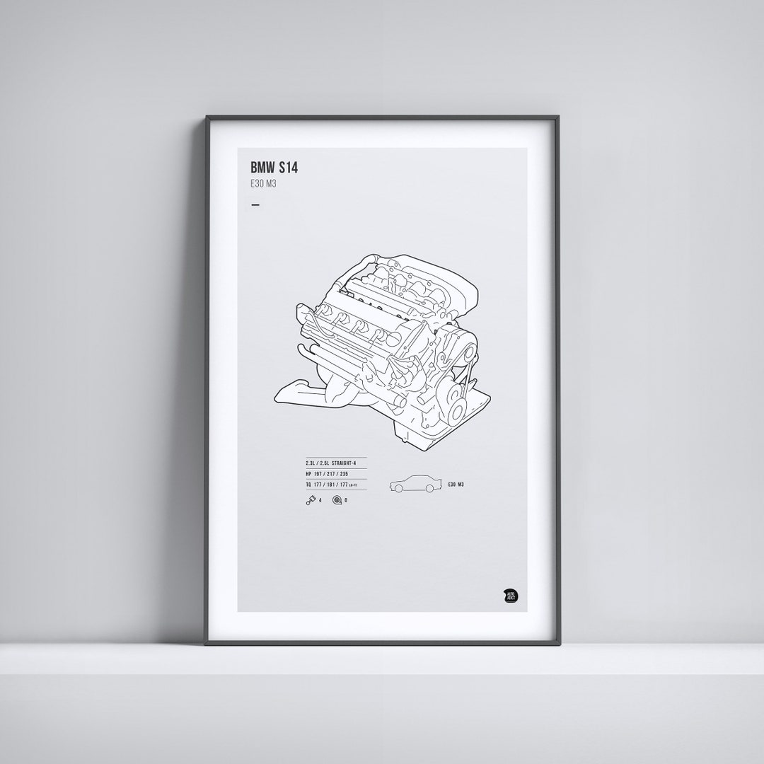 BMW M3 Engine Print【e30 M3 - S14】 - Etsy
