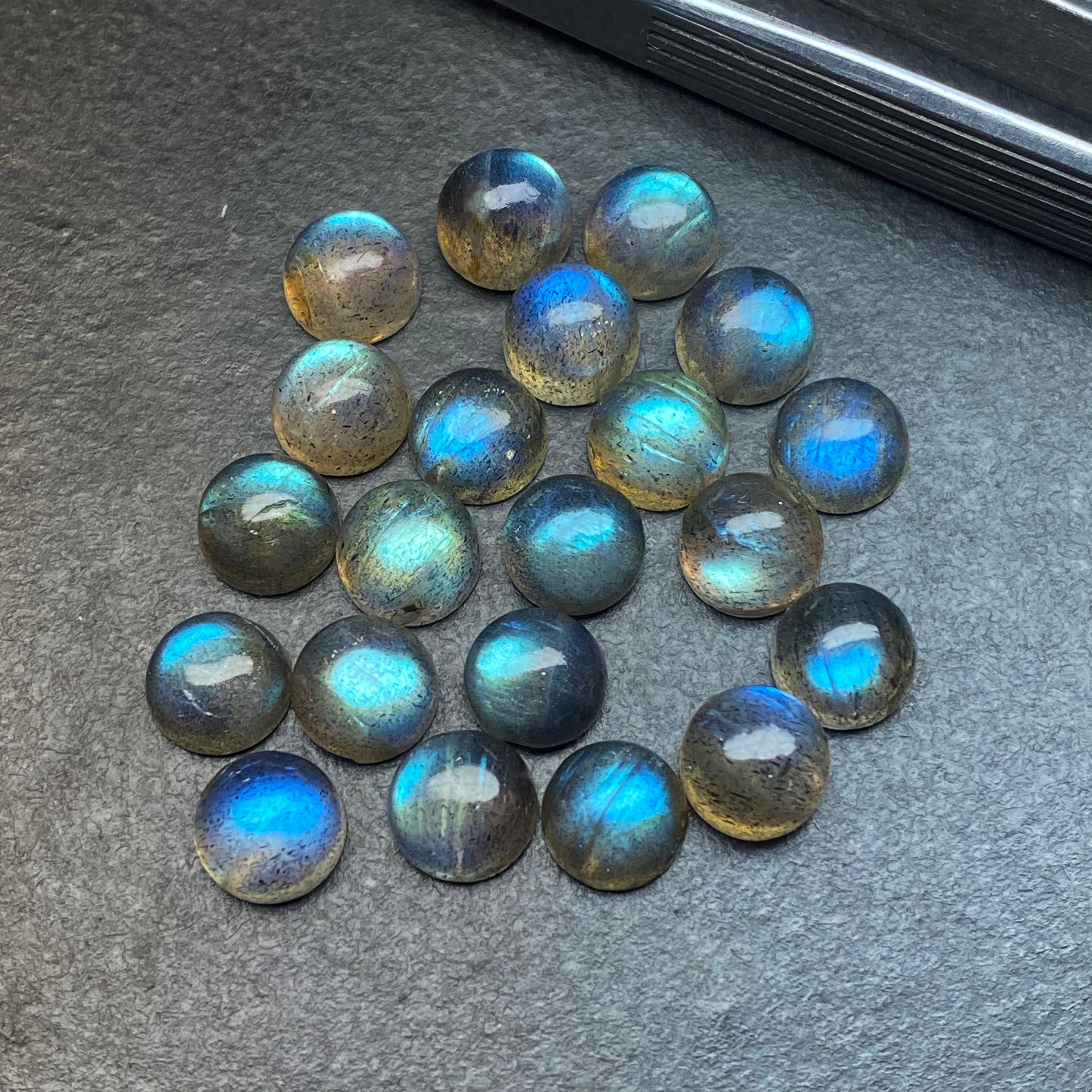 10 Pieces 10mm Labradorite Round Cabochon Loose Gemstones | Etsy