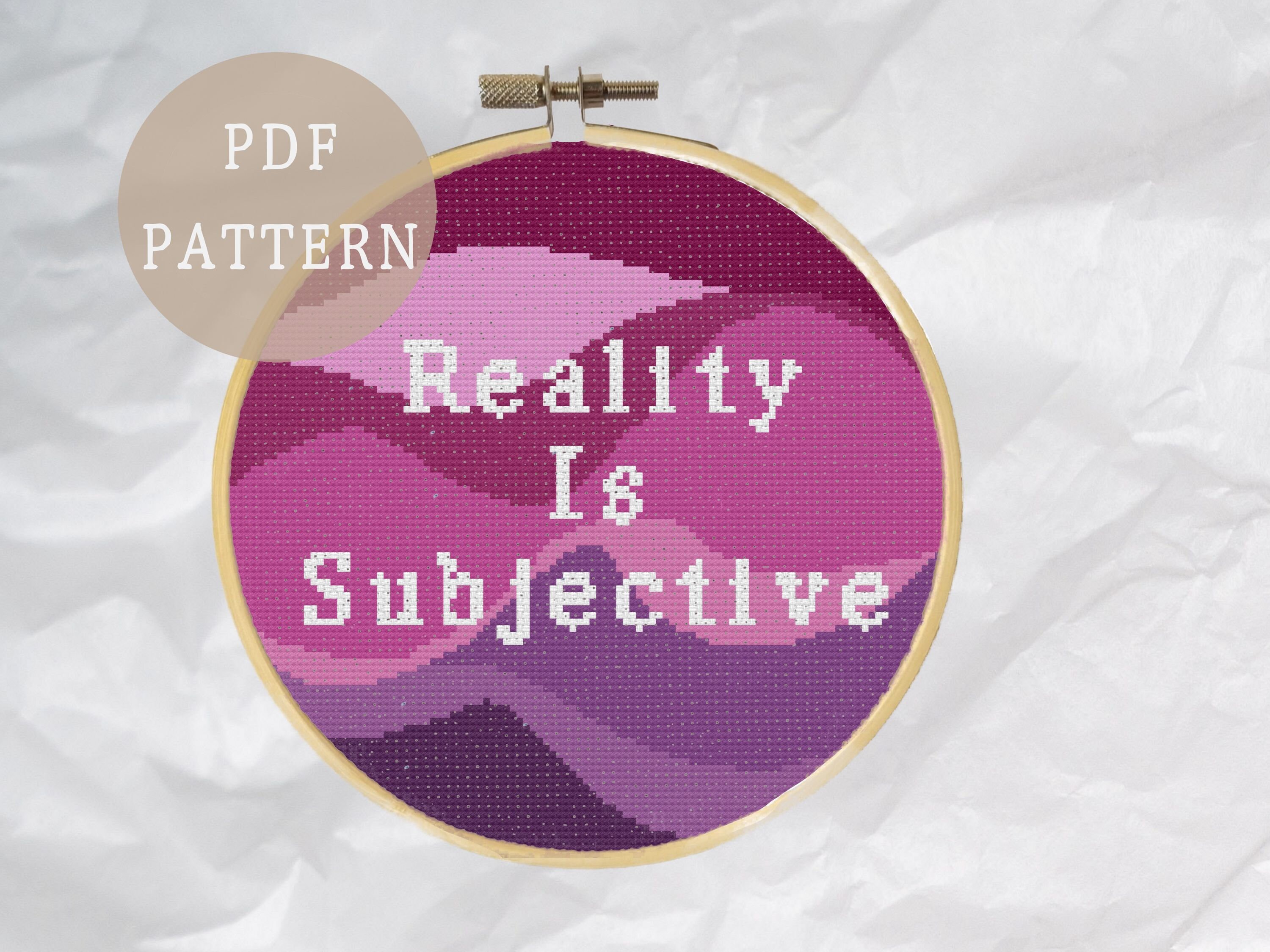 Trippy Cross Stitch Pattern | Wavy Minimalist Design | With Funny ...