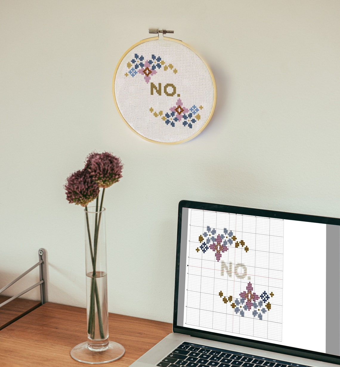 Minimalist Cross Stitch Pattern With Snarky Text Dark Cottagecore ...