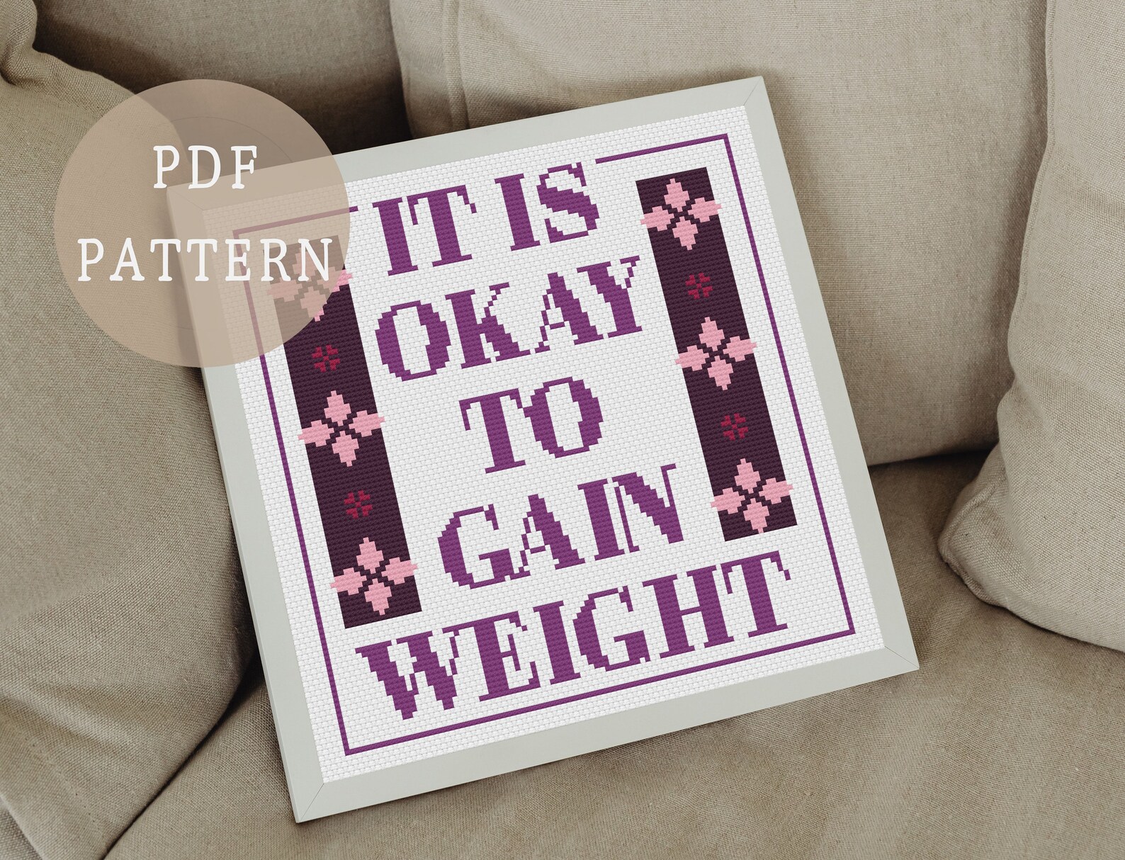 Body Positive Cross Stitch Pattern | Feminist Home Decor | Mental ...