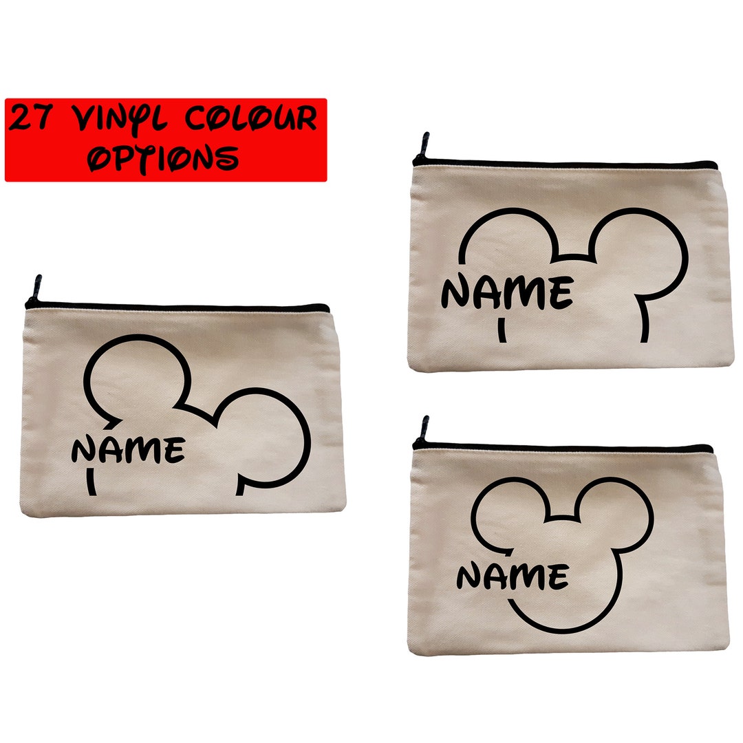 Custom Mickey Zipper Bag | Disney Canvas Zipper Pouch - Etsy