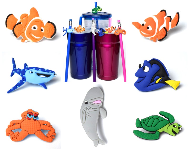 Finding Nemo Straw Buddies | Finding Dory Pencil Toppers | Birthday ...