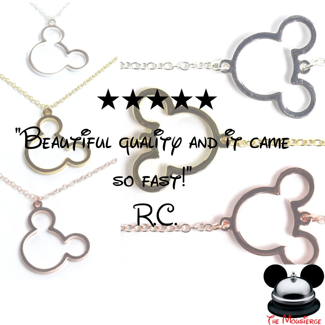 Mickey Mouse Necklace and Bracelet Silver Mickey Mouse - Etsy