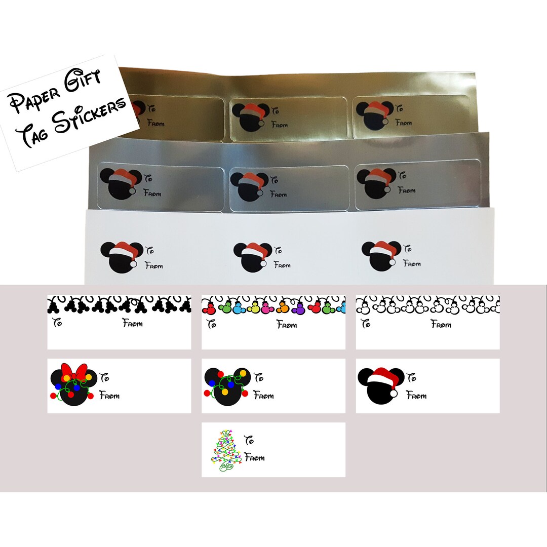 Disney Christmas Themed Gift Tags | Paper Stickers | Foil | Presents - Etsy