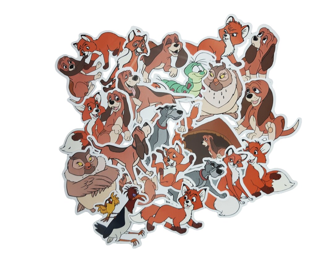 Fox and the Hound Stickers | Vinyl Sticker for Laptop, Scrapbook, Phone ...
