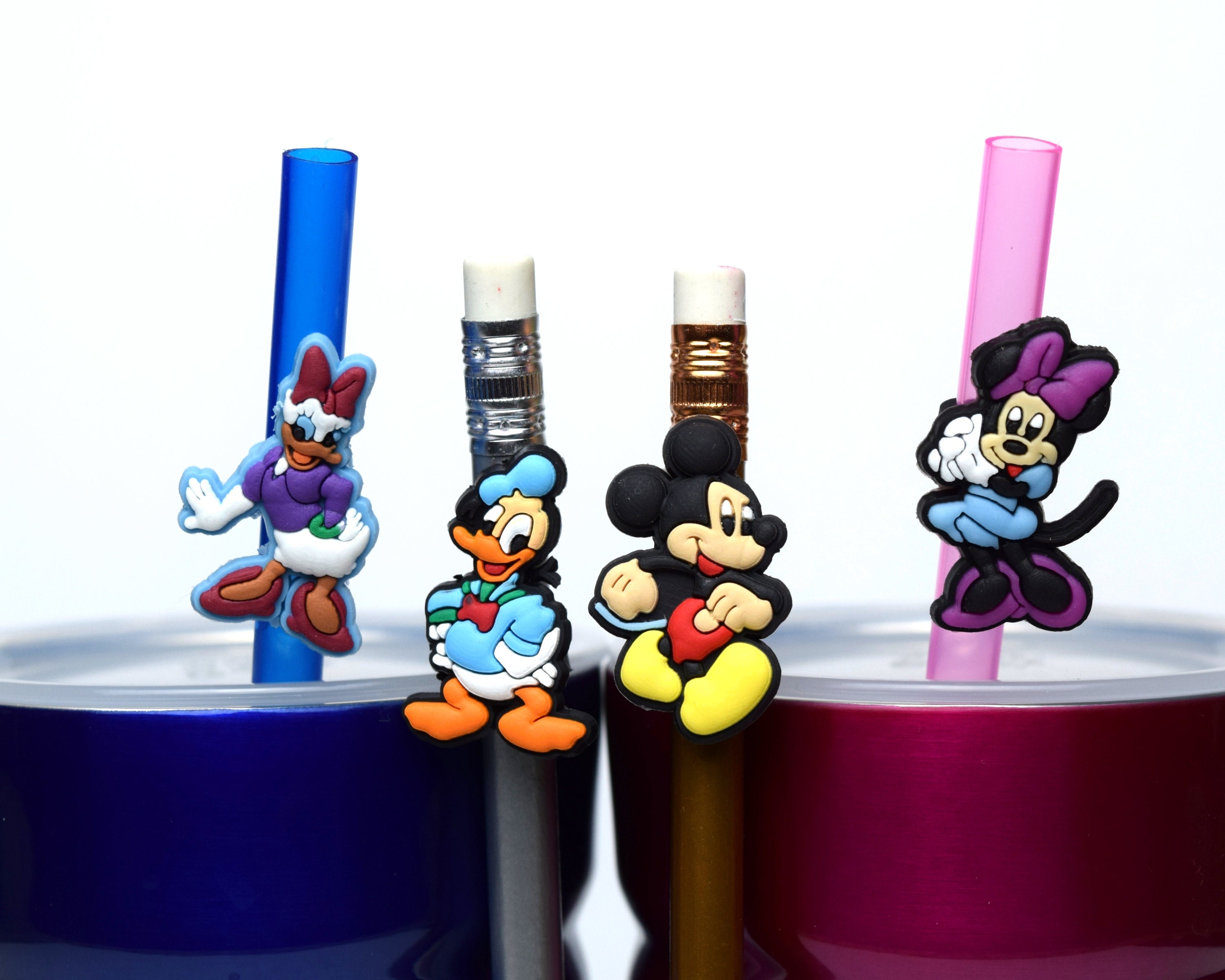 Fab 6 Disney Straw Buddies | Mickey, Minnie, Donald, Daisy, Goofy and ...