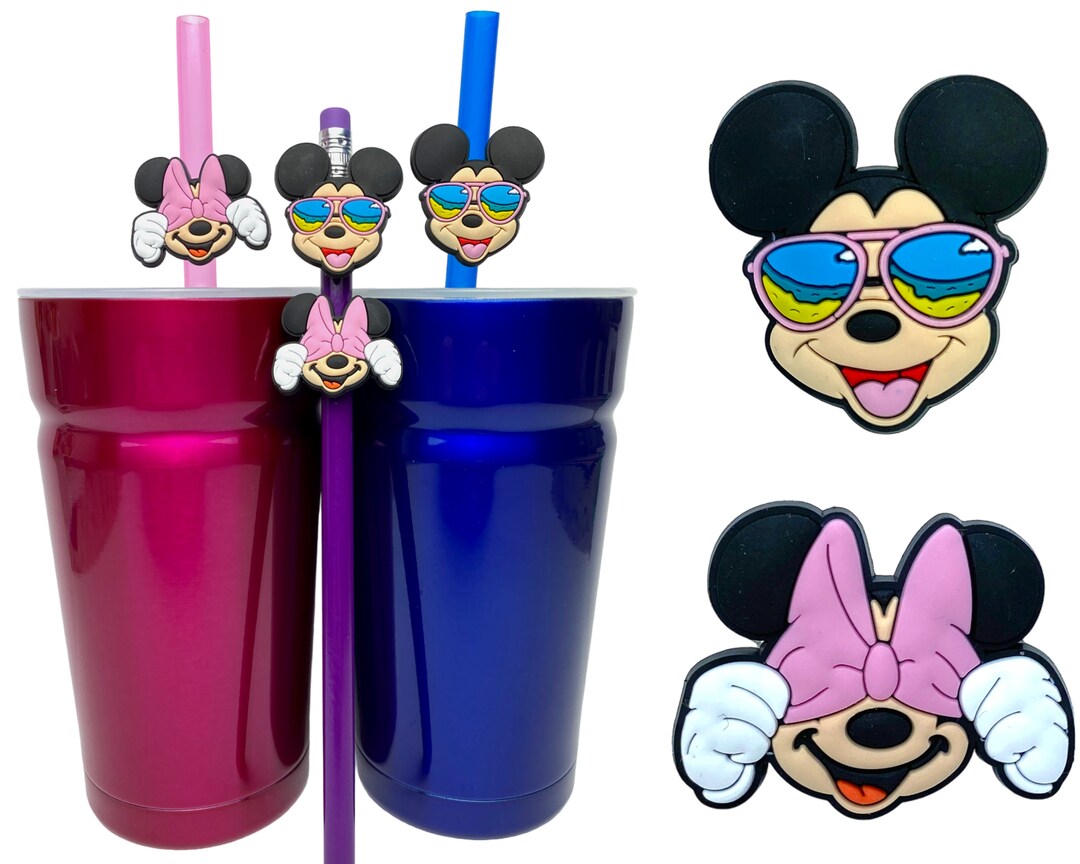Mickey & Minnie Mouse Straw Buddies | Disney Pencil Toppers | Birthday ...