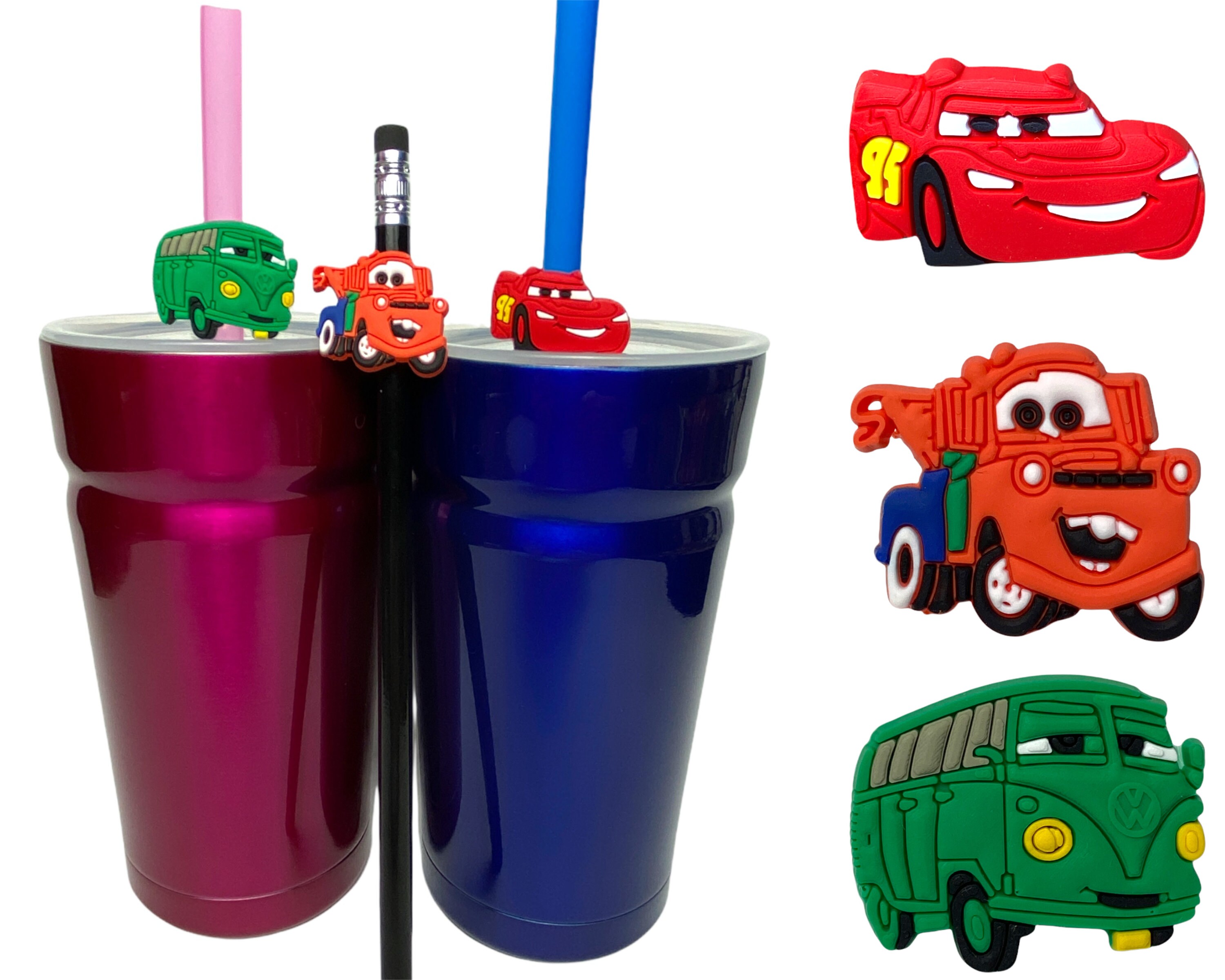 Cars Straw Buddies | Pixar Disney Pencil Topper | Lightning McQueen ...