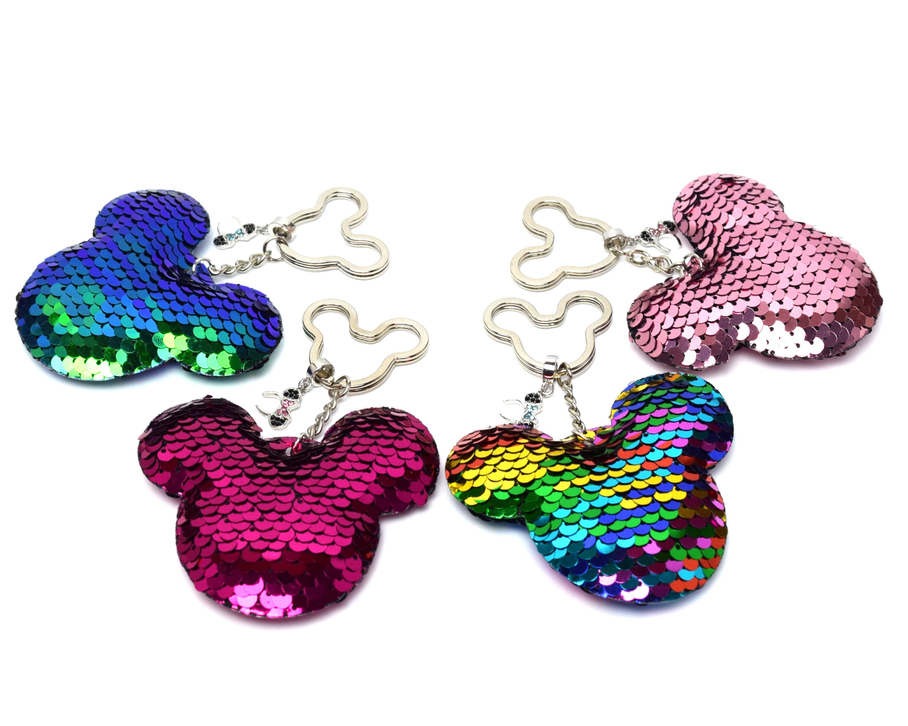 Hidden Mickey Keychain | Sequin Mickey Mouse Keychain | Mermaid Sequin ...