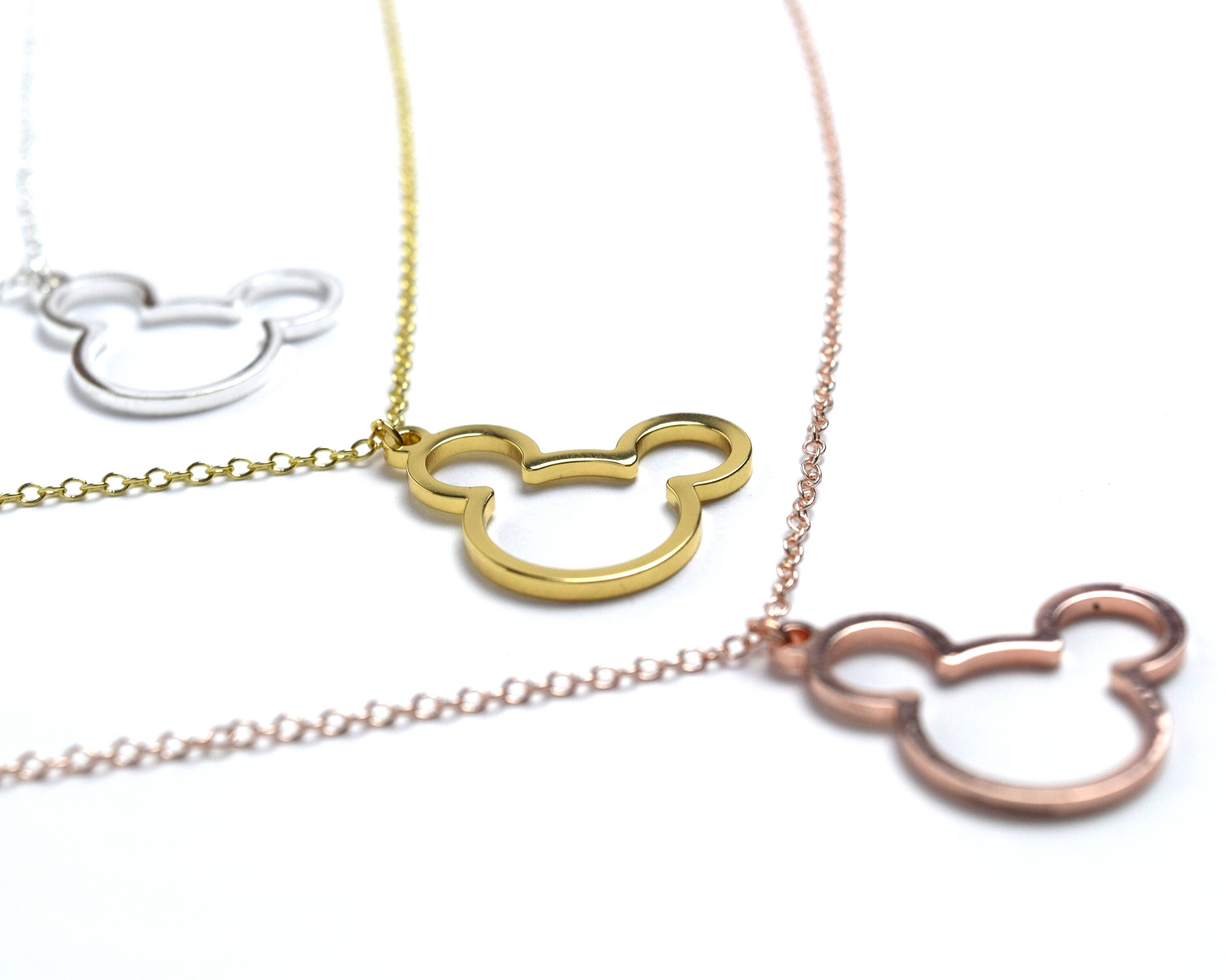 Mickey Mouse Necklace and Bracelet Silver Mickey Mouse - Etsy