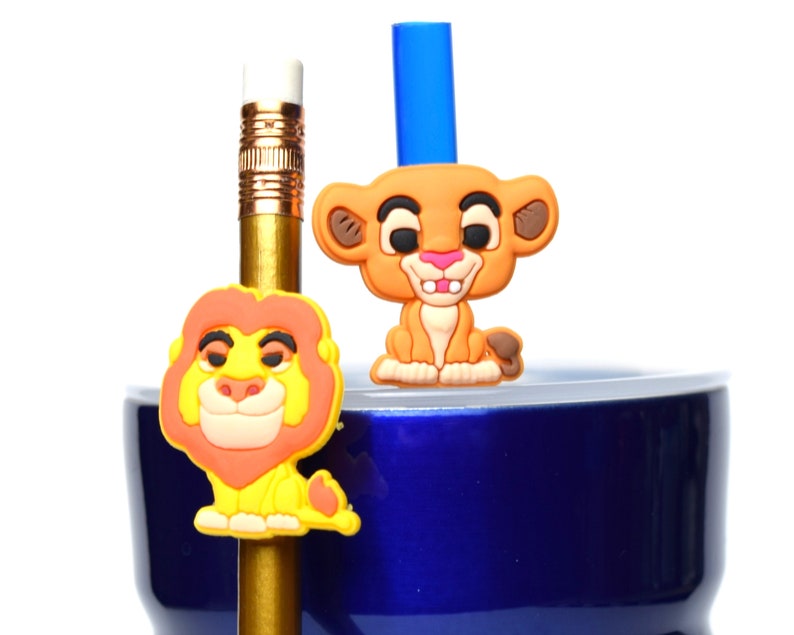Lion King Straw Buddies Simba & Mufasa Pencil Topper - Etsy