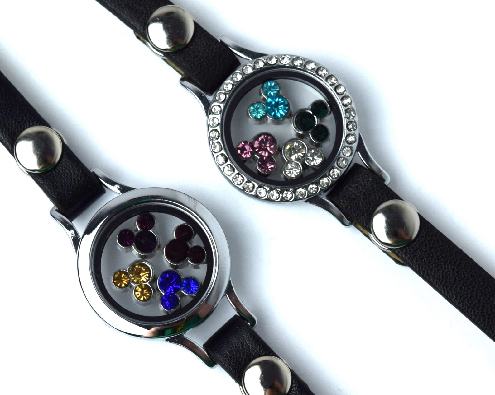 Disney Floating Charm Bracelet Mickey Mouse Floating Charm | Etsy