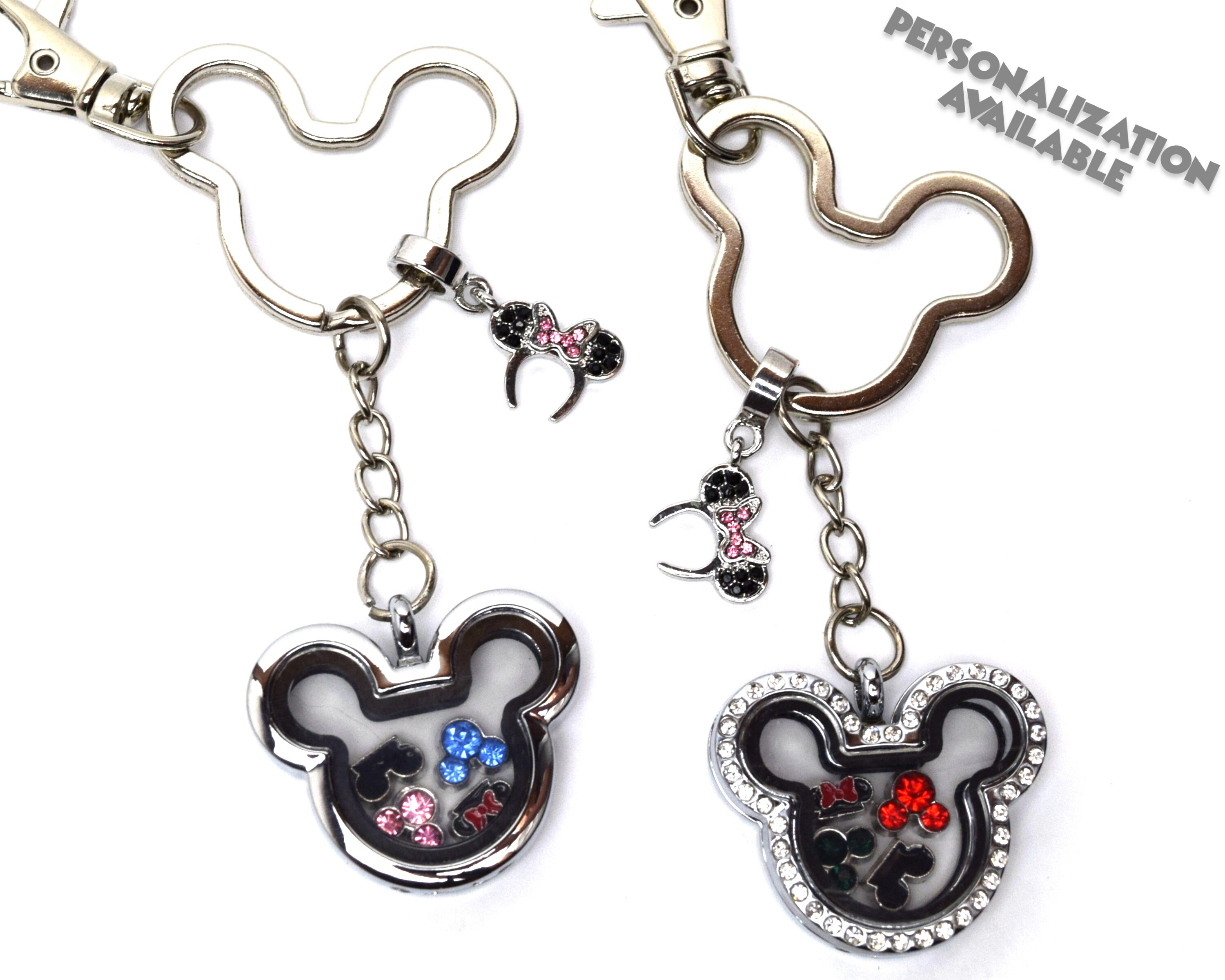 Disney Floating Charm Keychain | Mickey Mouse Floating Charm Key Chain ...