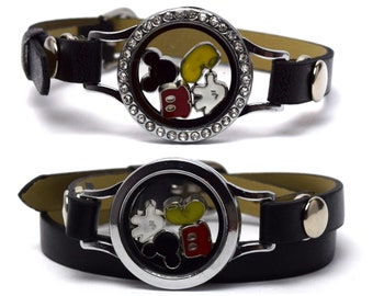 Disney Floating Charm Bracelet Mickey Mouse Floating Charm | Etsy