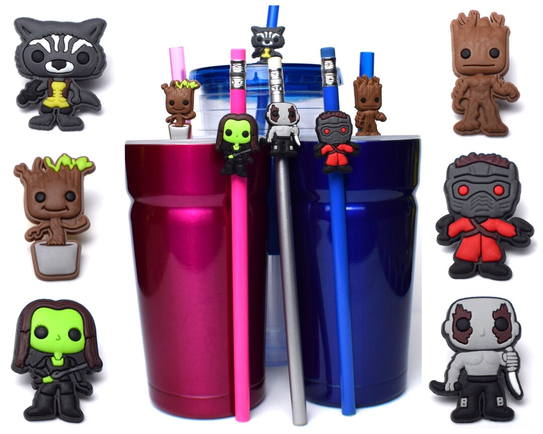 Guardians of the Galaxy Straw Buddies | Drax, Rocket, Starlord, Gamora ...