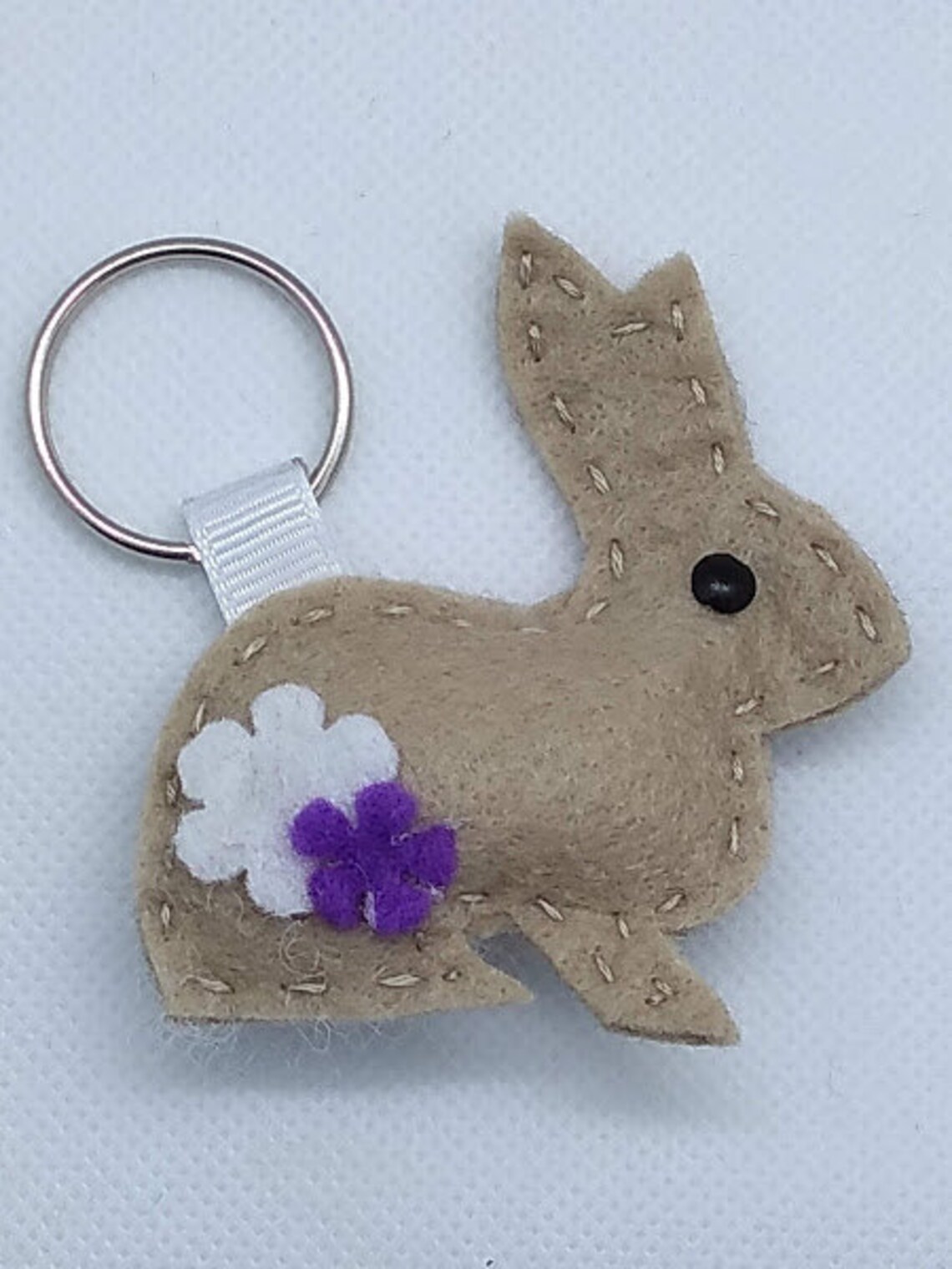 Bunny Rabbit handmade felt key ring key chain | Etsy