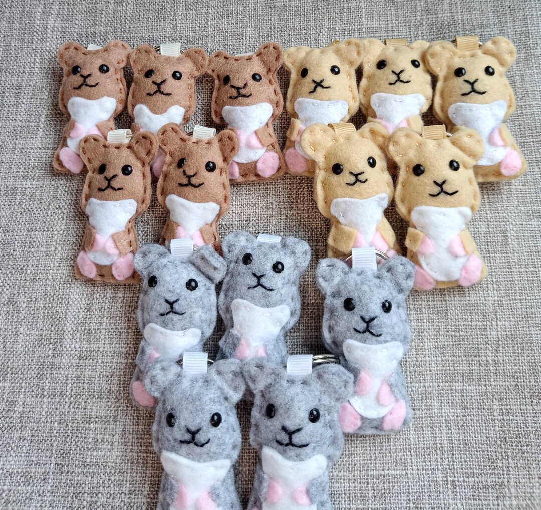 Hamster, Rodent, Pet, Handmade, Felt, Key-ring, Key-chain, Bag Charm ...