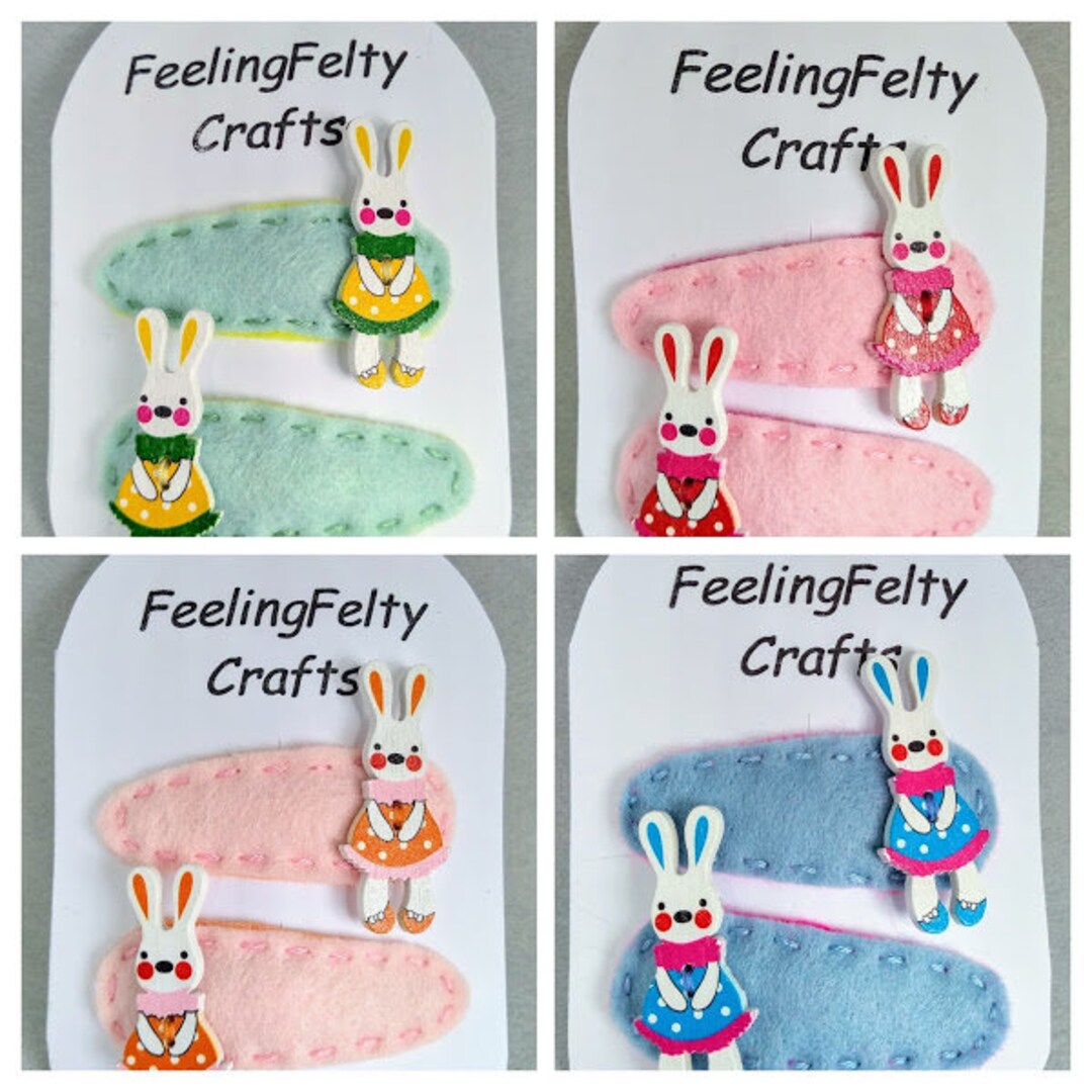 Easter Hair Clips, Bunnies, Rabbits, Snap Clips, Accessories ...