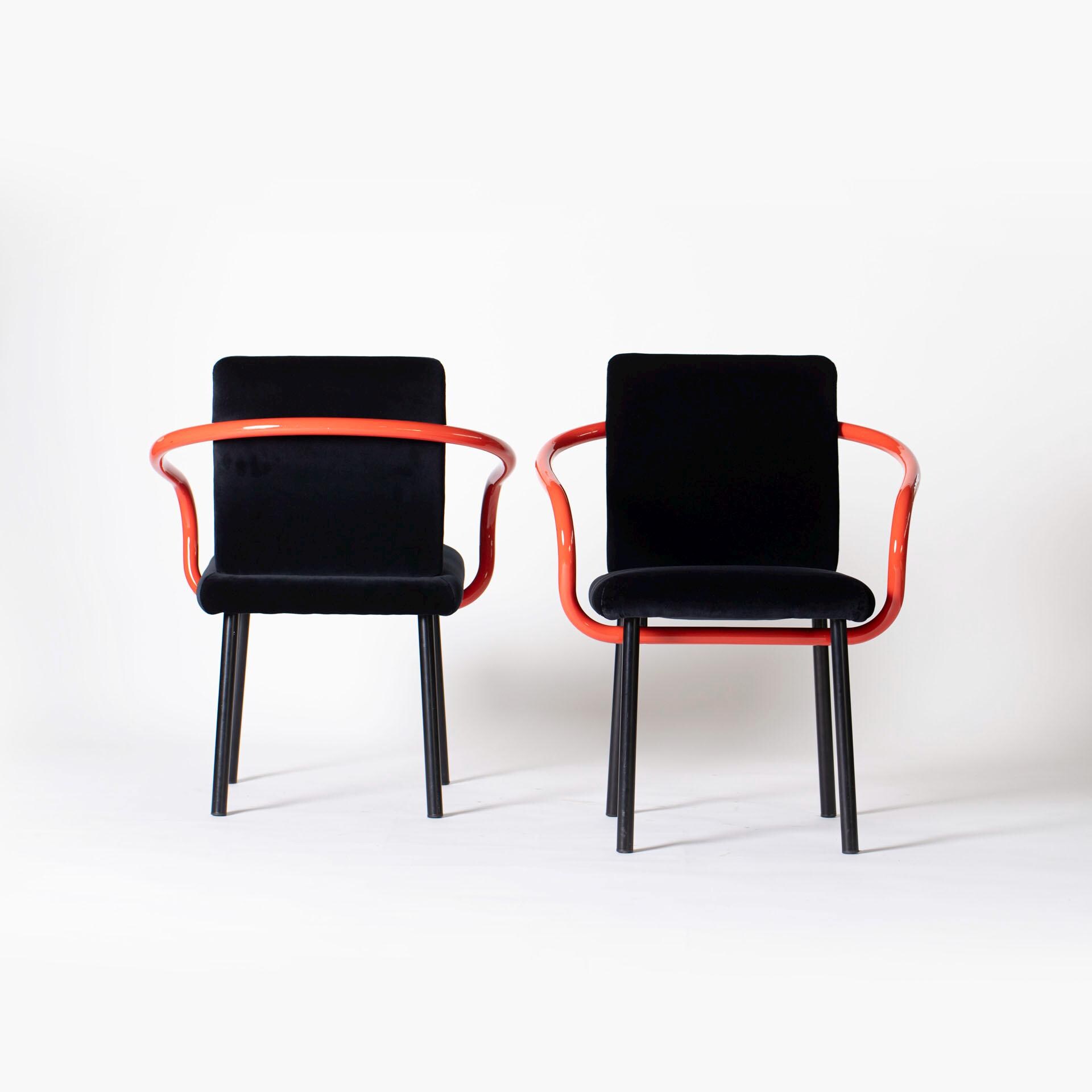 Ettore Sottsass Memphis Mandarin Chair for Knoll Reupholstered in ...