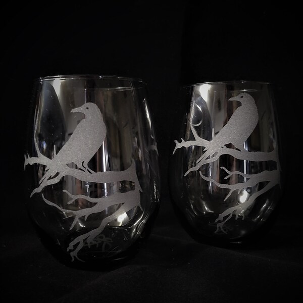 Crow Wine Glass - Etsy
