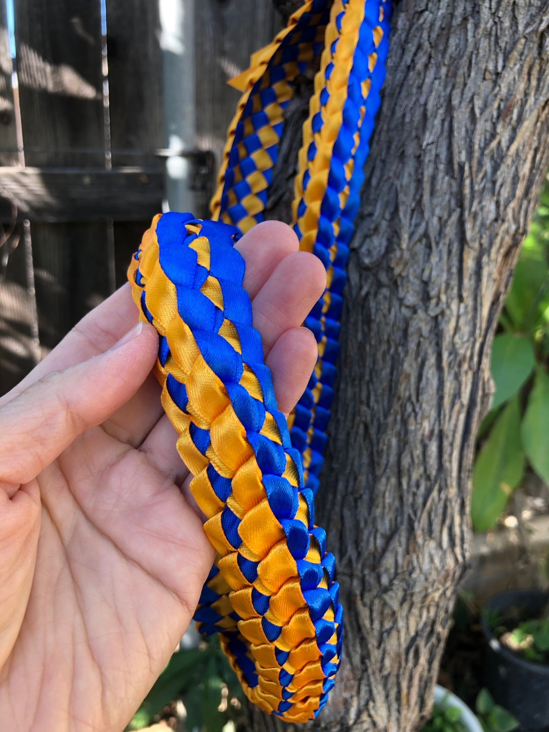Custom Graduation Lei: Double Ribbon Satin Braid With Kraft Name Tag - Etsy