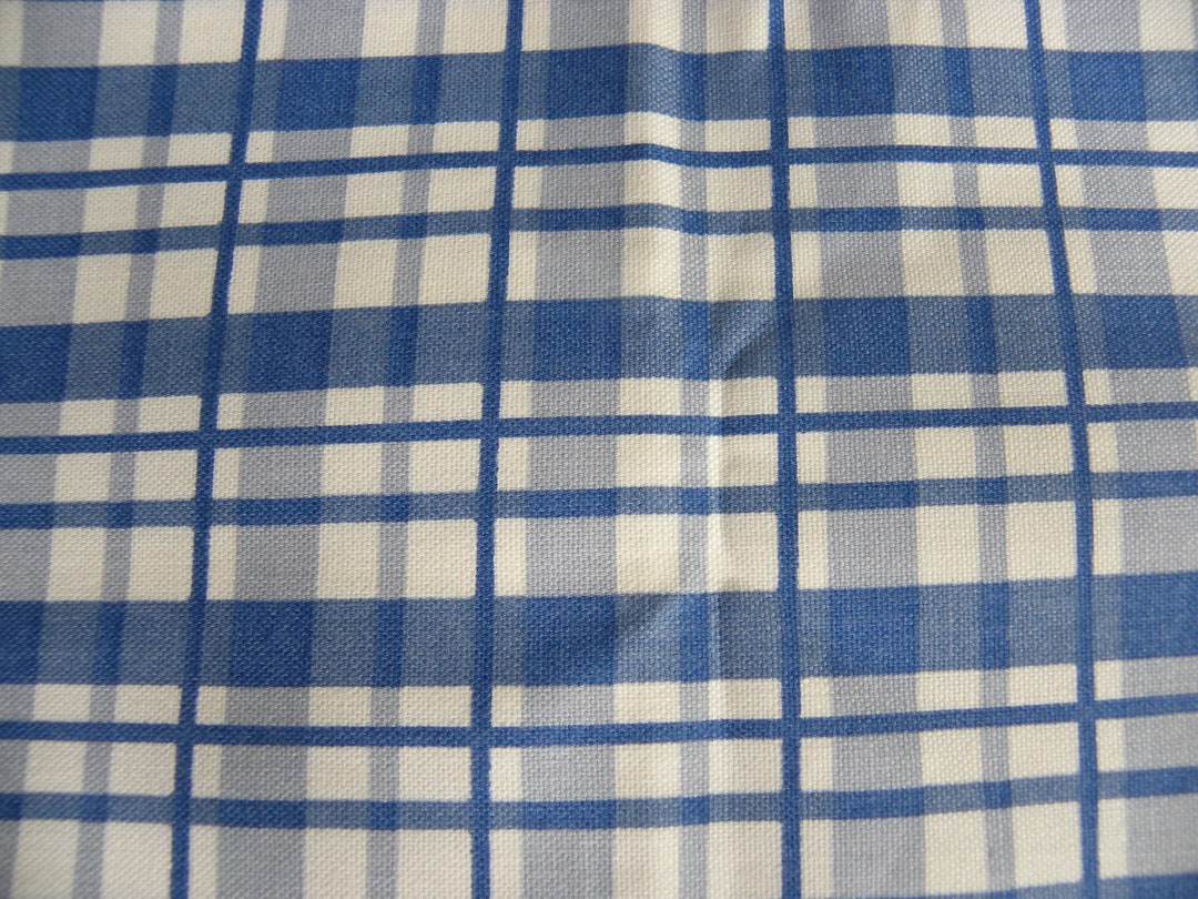 Blue Plaid Decor Fabric 54 X 25 - Etsy