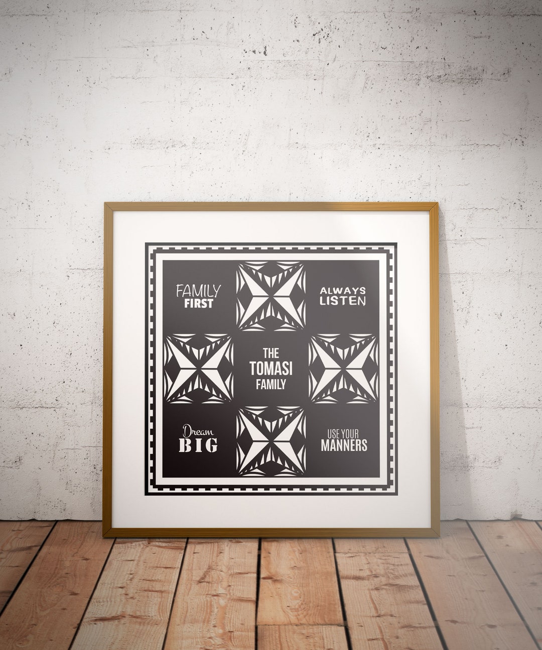 Personalised Family Values Polynesian STAR Style Wall Art Digital ...