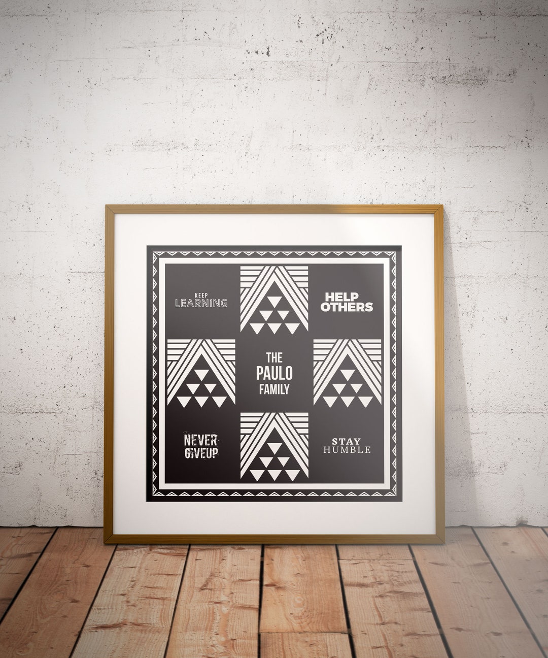 Personalised Family Values Polynesian Tukutuku Style Wall Art Digital ...