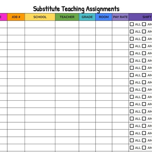 Substitute Teacher Binder Substitute Teacher Printables - Etsy