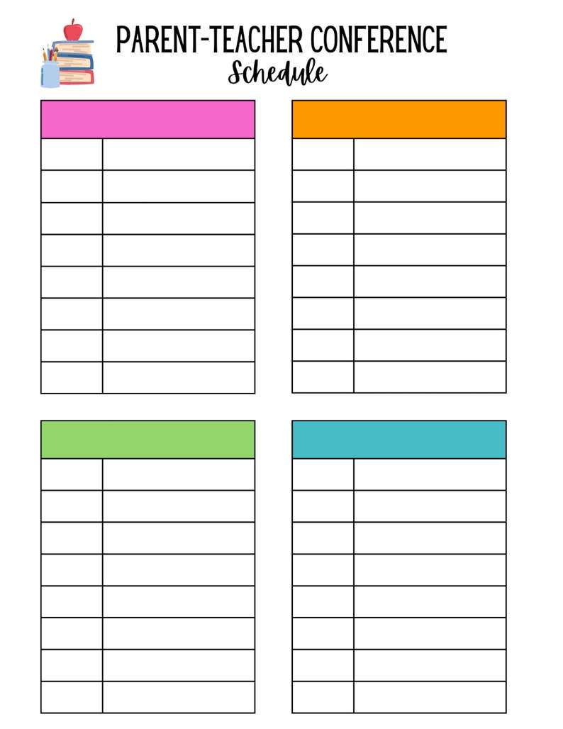 Parent-teacher Conference Schedule Sheet - Etsy
