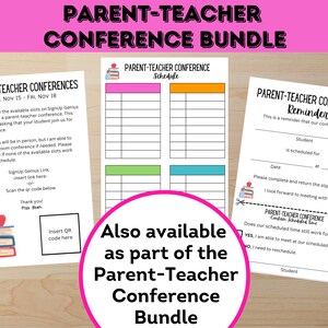 Parent-teacher Conference Reminder Sheet - Etsy