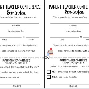 Parent-teacher Conference Reminder Sheet - Etsy