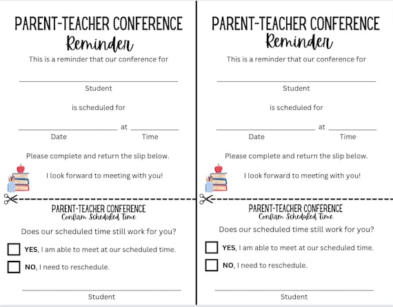 Printable Parent Teacher Conference Reminder