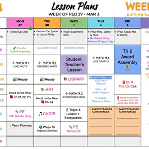 Printable Weekly Lesson Plans, Editable Google Slide, Digital Download ...
