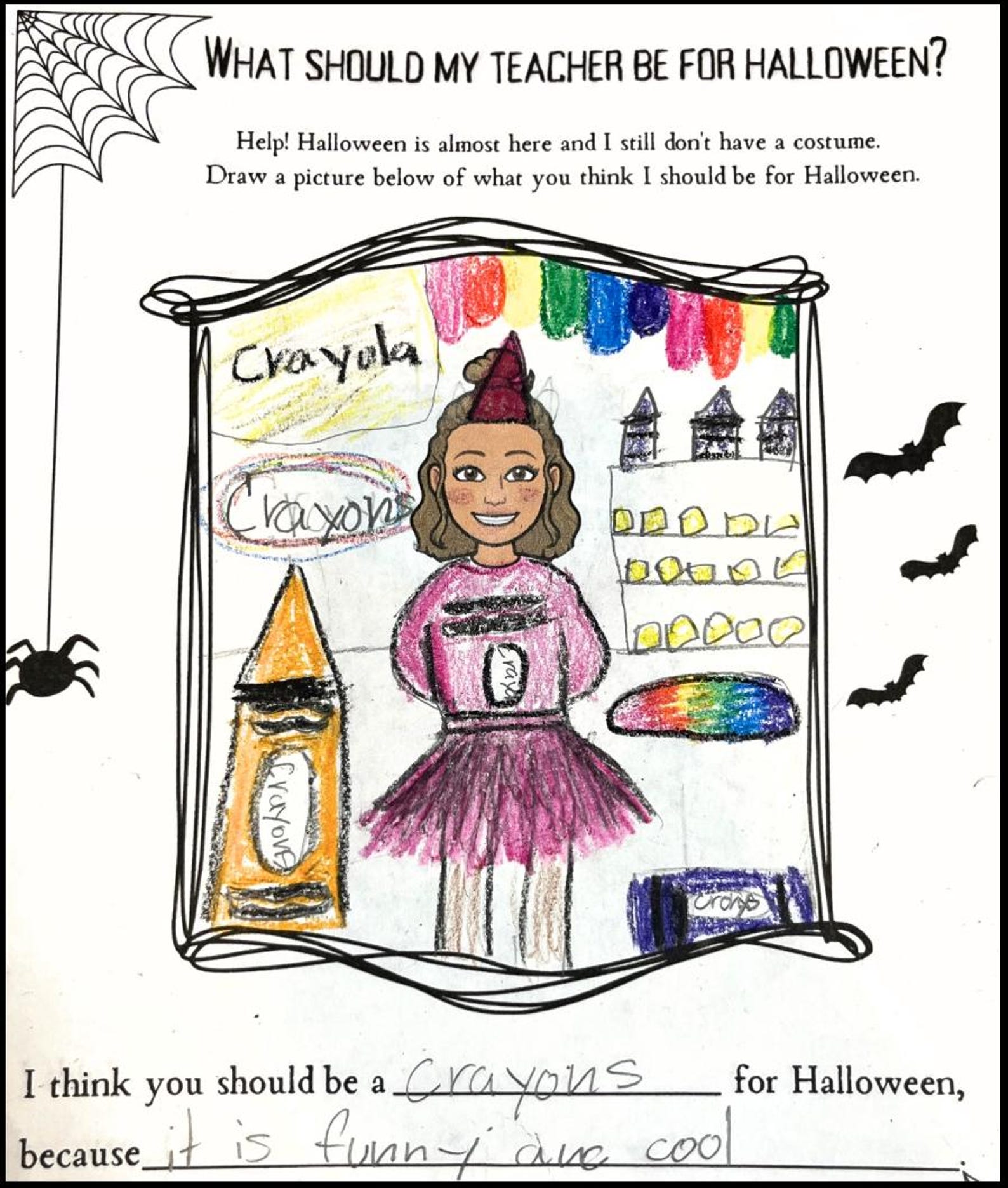 What Should My Teacher Be for Halloween? Classroom Worksheet Activity ...